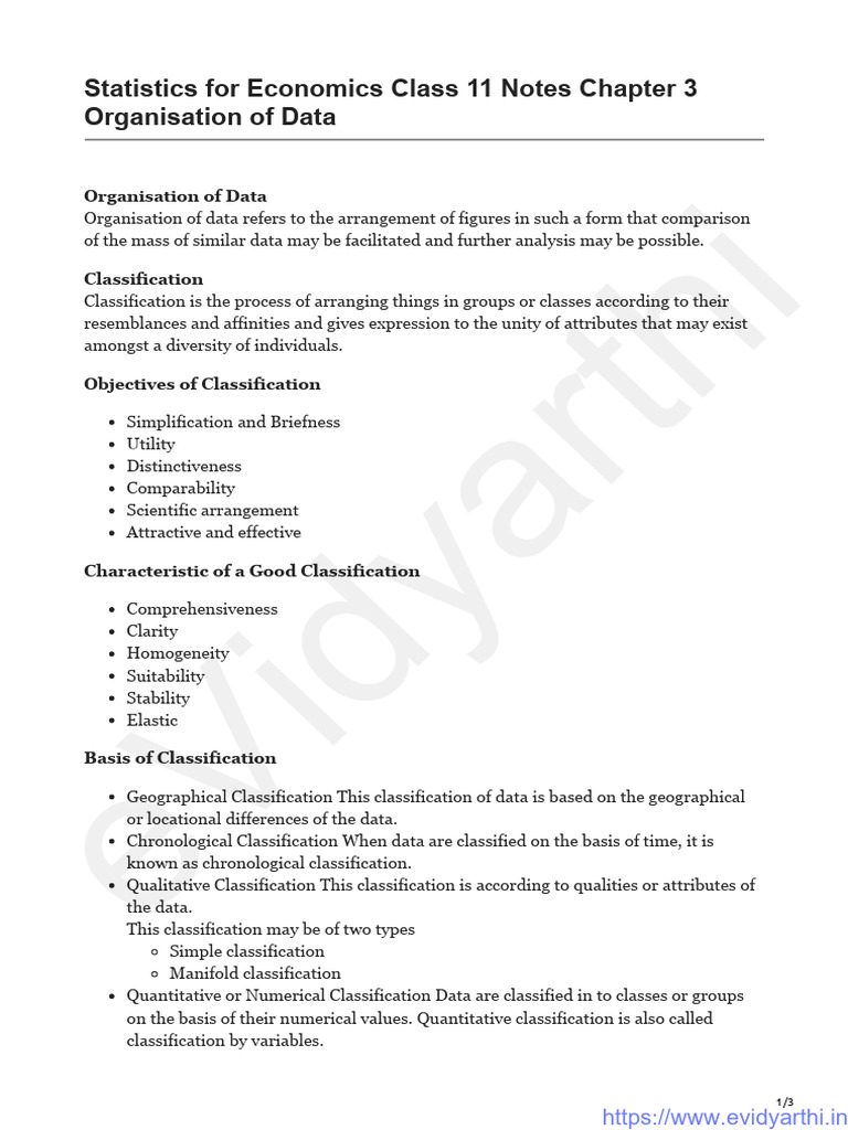 Chapter 3 Organisation of Data | PDF | Probability Distribution | Data