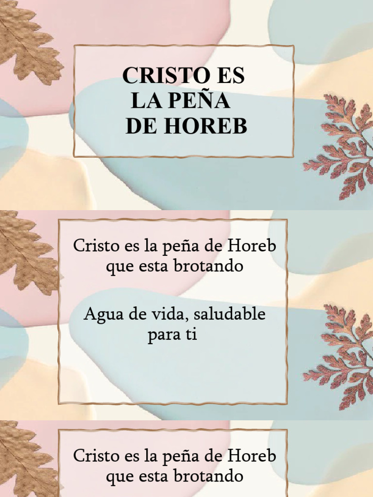 Cristo La Peña De Horeb Y Agua De Vida Pdf