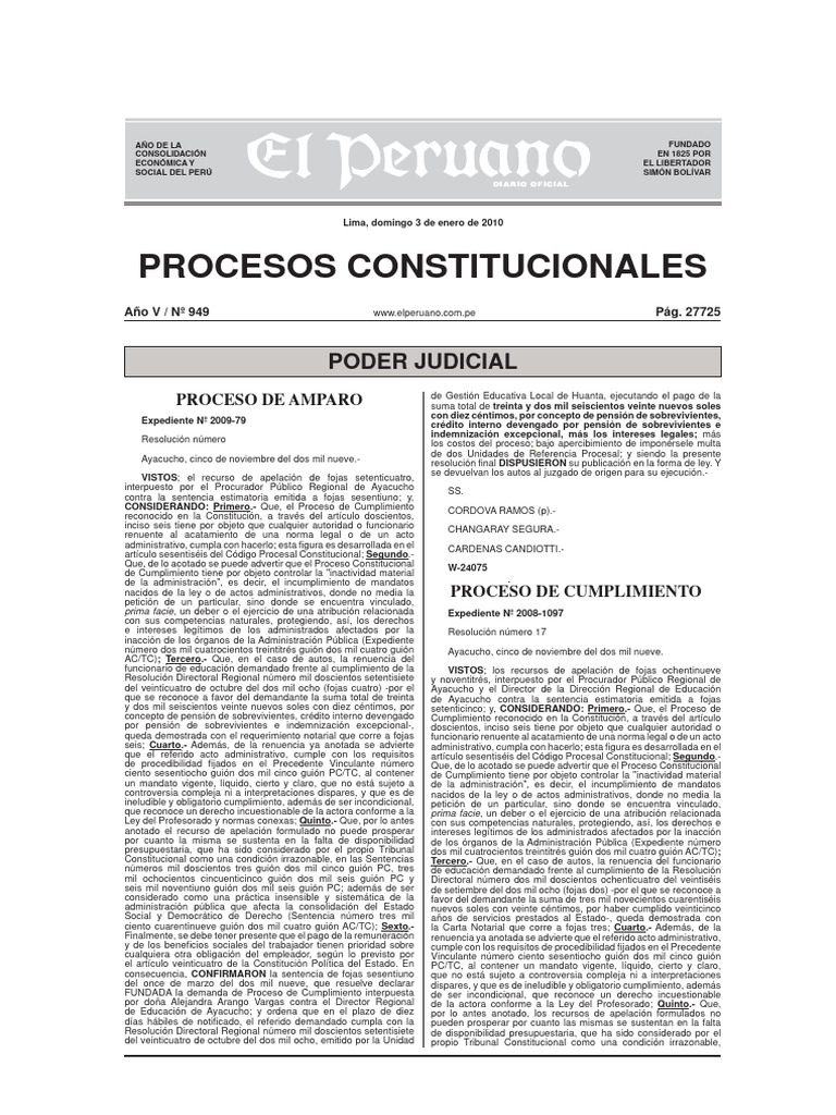 Procesos Constitucionales Pdf Sentencia Ley Ley Procesal
