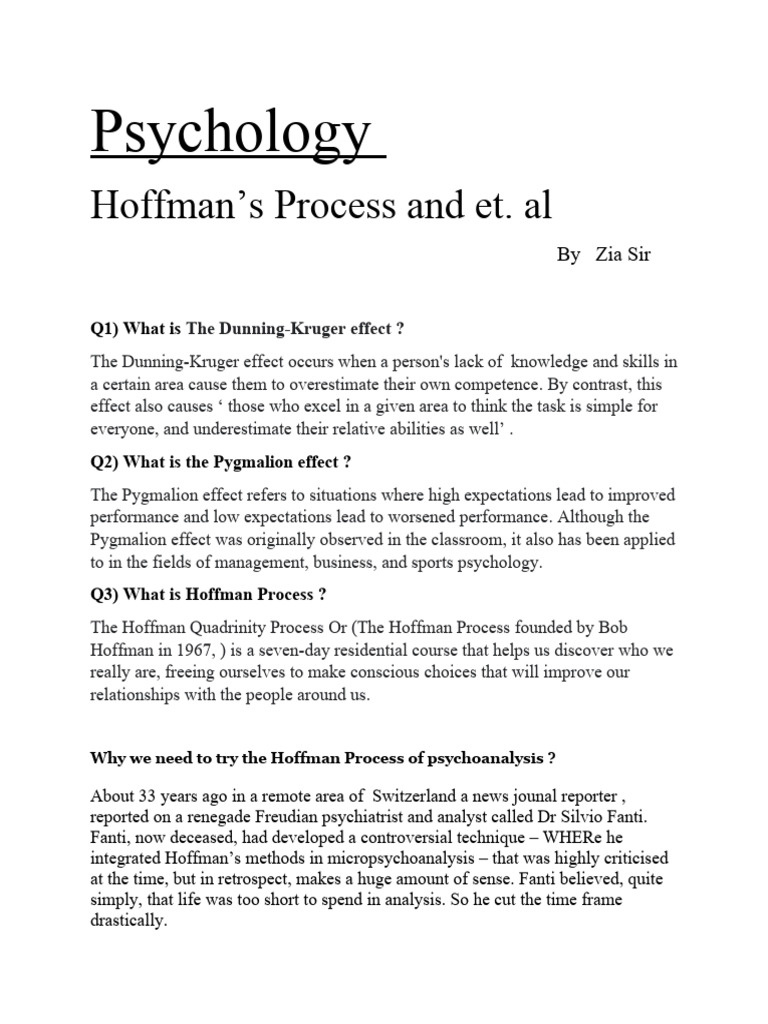 Hoffman and Others1 | PDF | Psychoanalysis | Behavior
