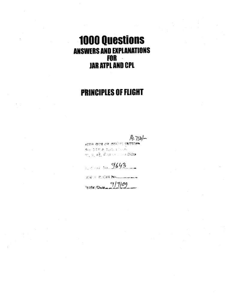 Principles of Flight 1000 Questions by K. Williams | PDF | Drag ...