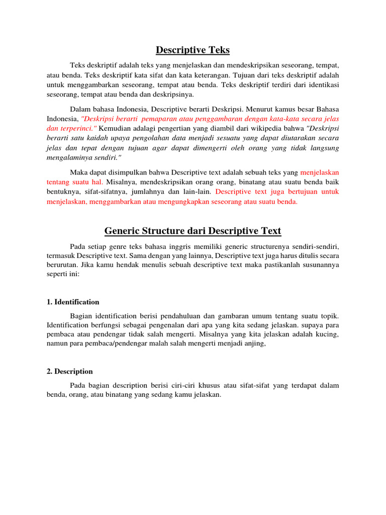 Descriptive Teks & Adjective | PDF