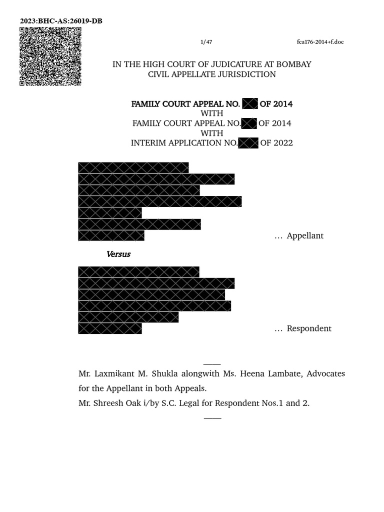 Family Court Appeal Judgment 2014 | PDF | Divorce | Appeal