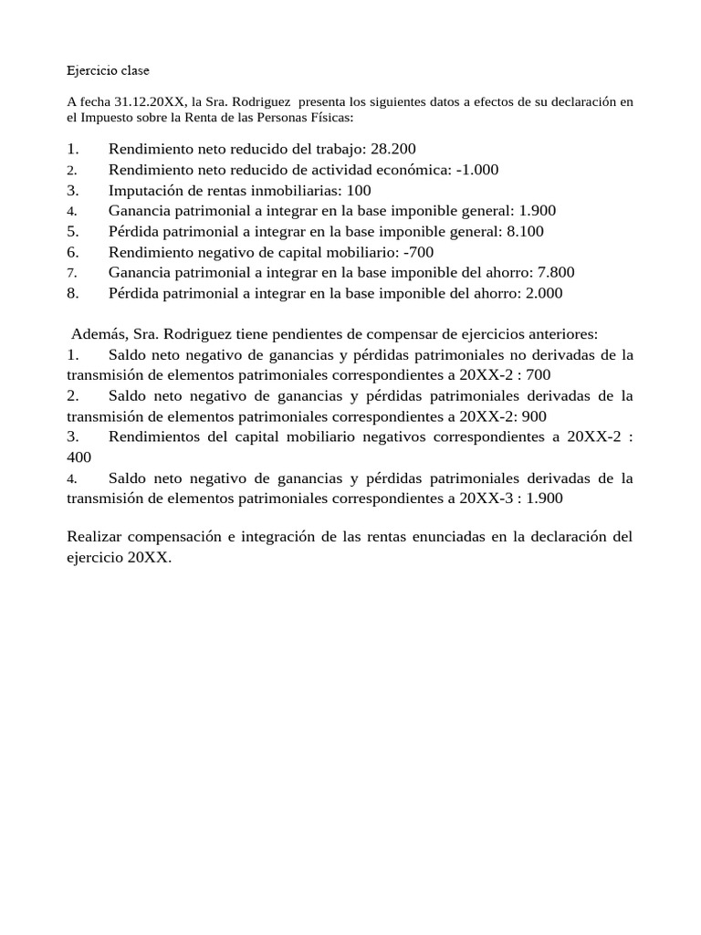 Ejercicio IRPF | PDF