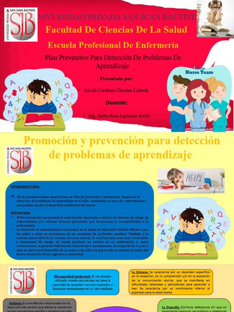 Plan Preventivo para Detección de Problemas de Aprendizaje | PDF ...