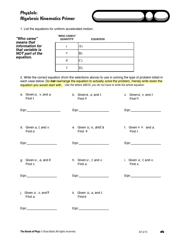 Kami Export - IB Phys A.1.2 Algebraic Kinematics Primer | PDF ...