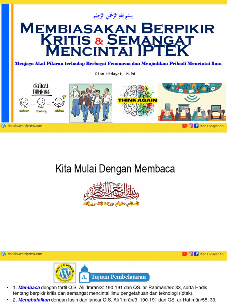 Bab 1 Membiasakan Berpikir Kritis Dan Semangat Mencintai Iptek Update | PDF