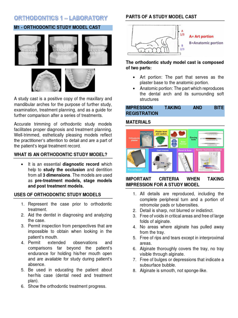 Orthodontic Study Models Guide | PDF | Strength Of Materials ...