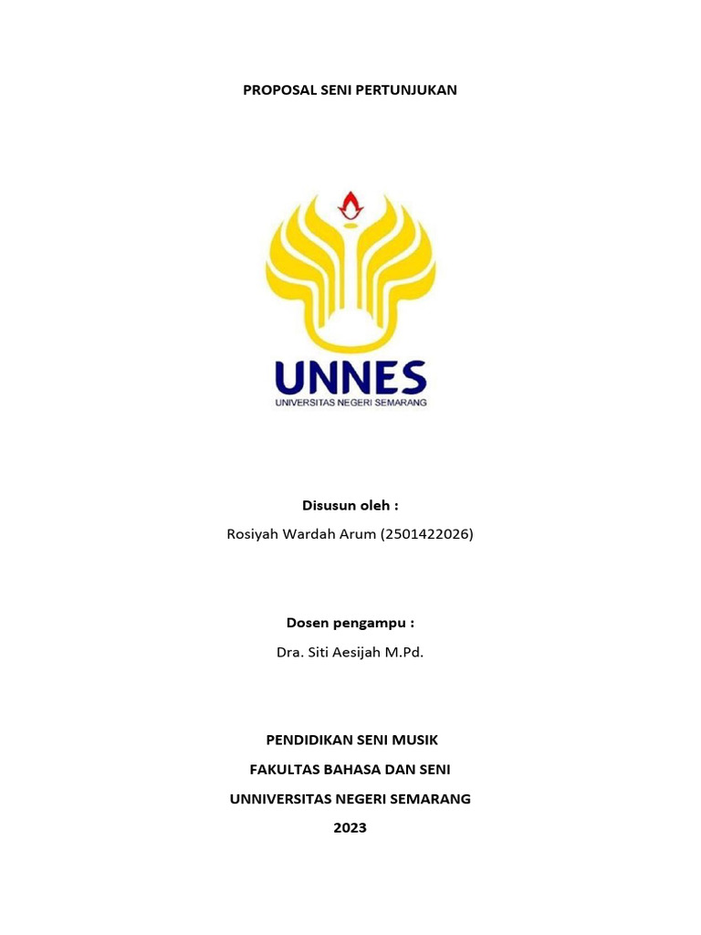 Proposal Seni Pertunjukan Karya Ilmiah | PDF