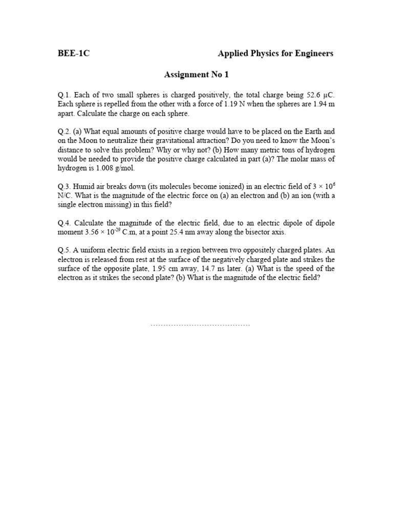 Assignment No 1 BEE-1C Fall 2022 | PDF