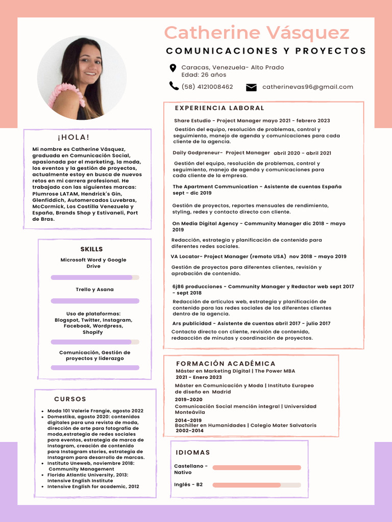 Curriculum Catherine Vasquez Act 2023 | PDF | Business