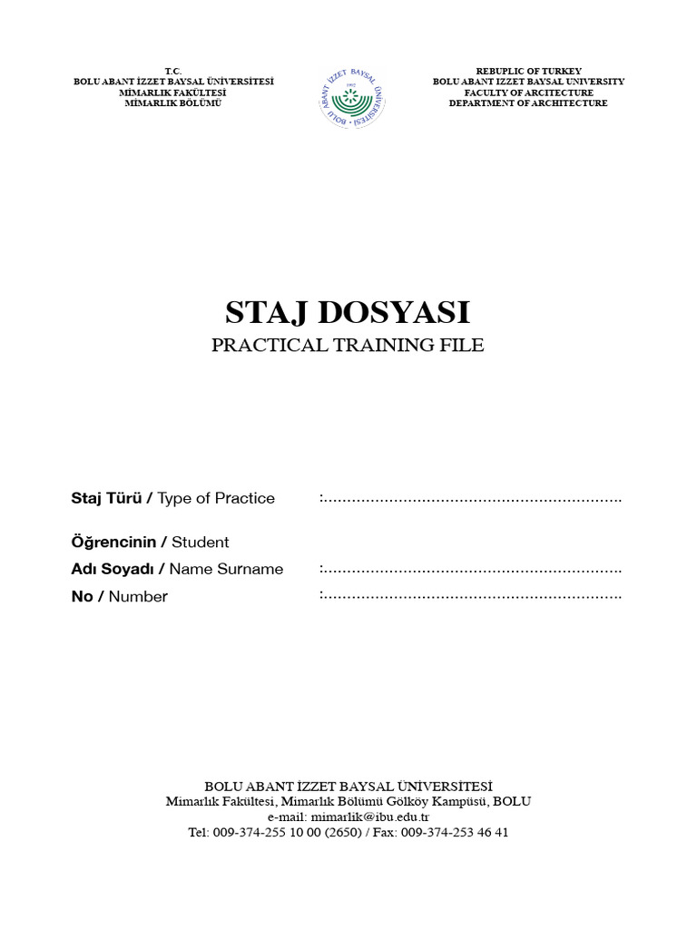 2020 ECTS Staj DosyasY | PDF