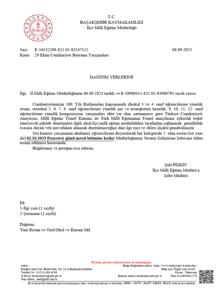 29 Eki̇m Yarişmasi - Üst Yazi | PDF