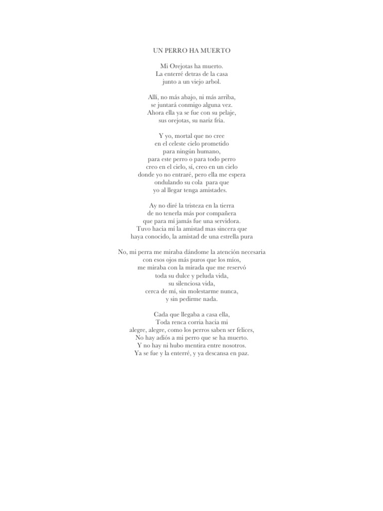Un Perro Ha Muerto | PDF