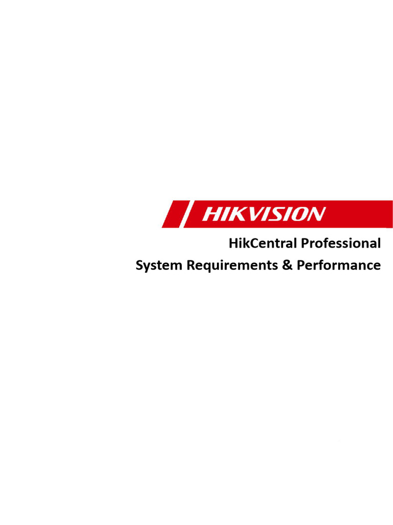 HikCentral Professional - System Requirements and Performance - V2.4.1 ...