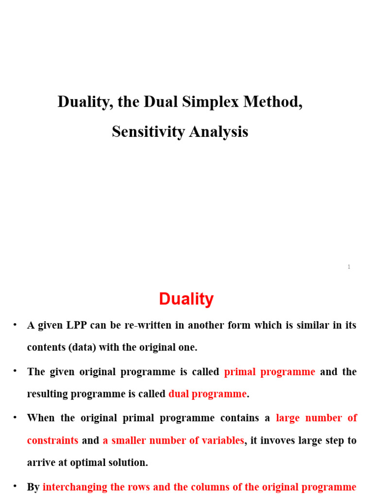 Chapter Two Part V Duality and Sensitivity Analysis | PDF | Mathematical Optimization | Algebra