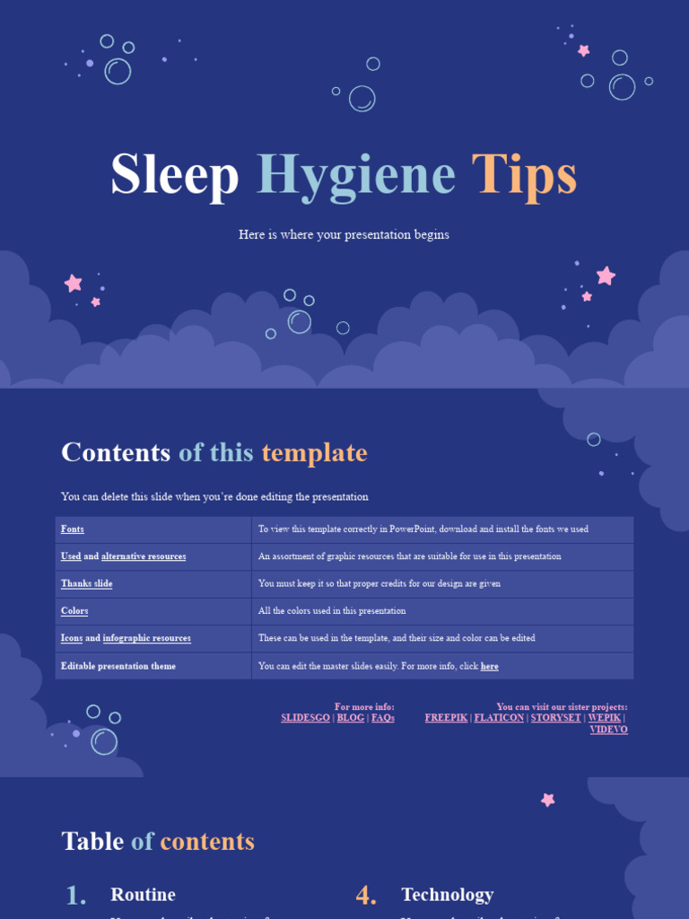 Sleep Hygiene Presentation Template | PDF | Planets | Mercury (Planet)