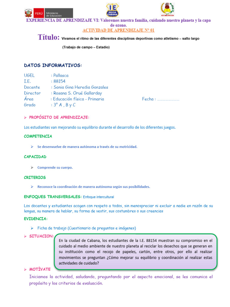 3° Act.01 - Exp06 | PDF | Aprendizaje