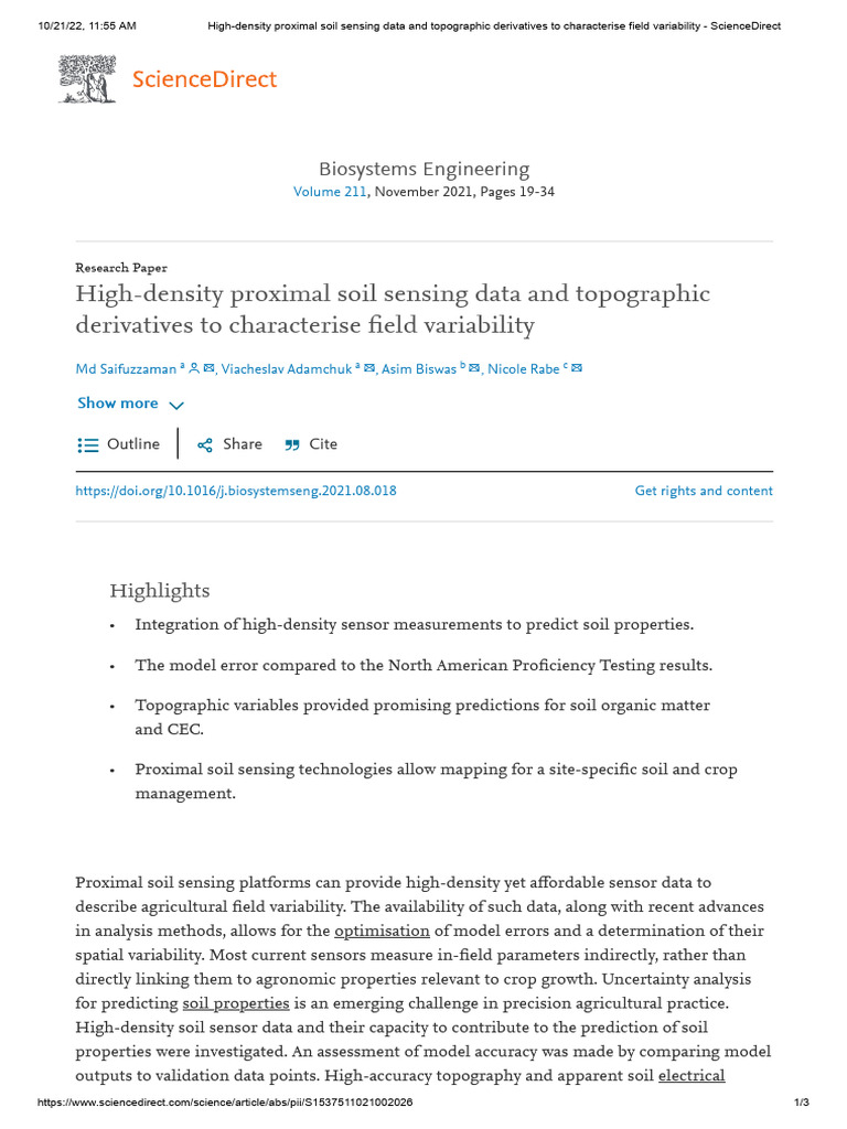 High-Density Proximal Soil Sensing Data and Topographic Derivatives To Characterise Field ...
