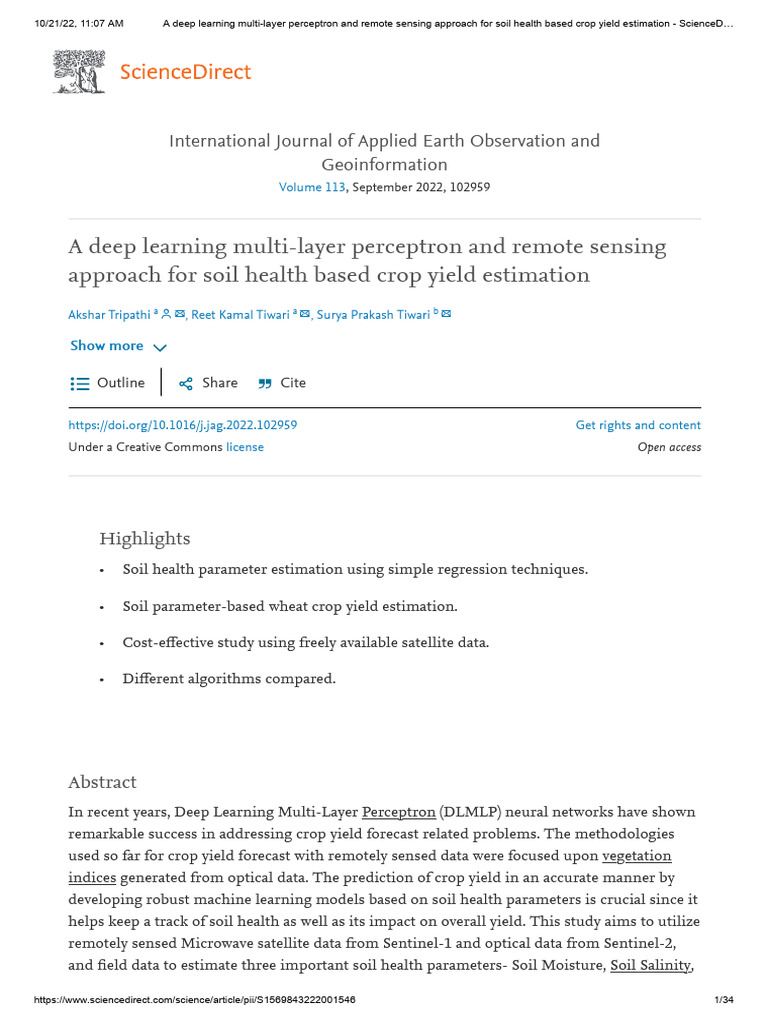 A Deep Learning Multi-Layer Perceptron and Remote Sensing Approach For ... A Deep Learning Multi-Layer Perceptron and Remote Sensing Approach For ...