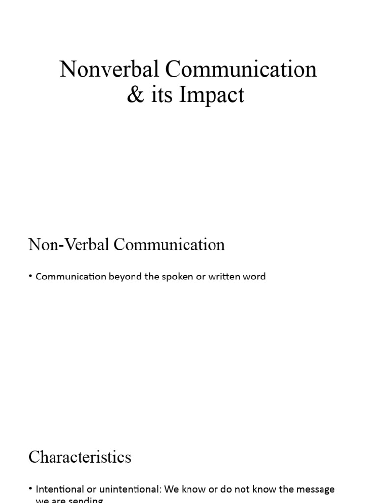 Non-Verbal Communication | PDF | Nonverbal Communication | Body Language