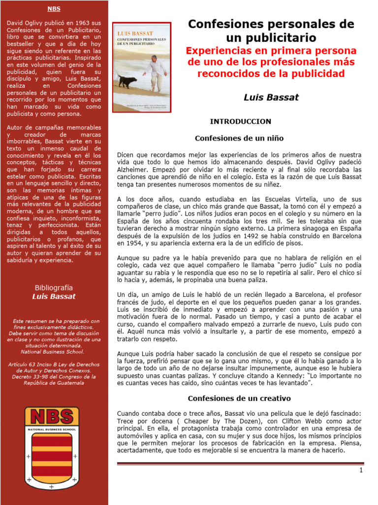 Confesiones Personales de Un Publicitario | PDF | Publicidad ...