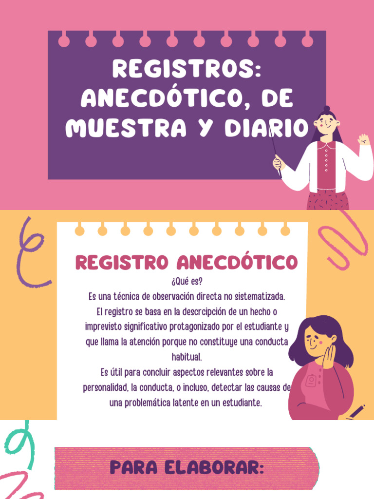 Registro Anecdótico, de Muestra y Diario | PDF | Observación ...