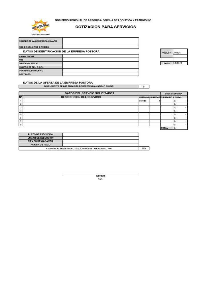 Formato de Cotizacion para Servicios | PDF