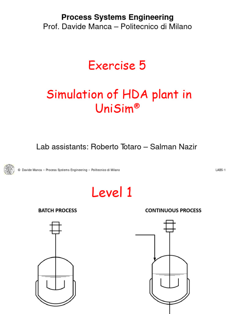 Simulation of HDA in Unisim | PDF