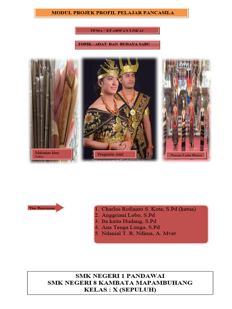 Modul Projek P5 - Modul Projek Kearifan Lokal Budaya Sabu - Fase E | PDF | Karier & Perkembangan ...