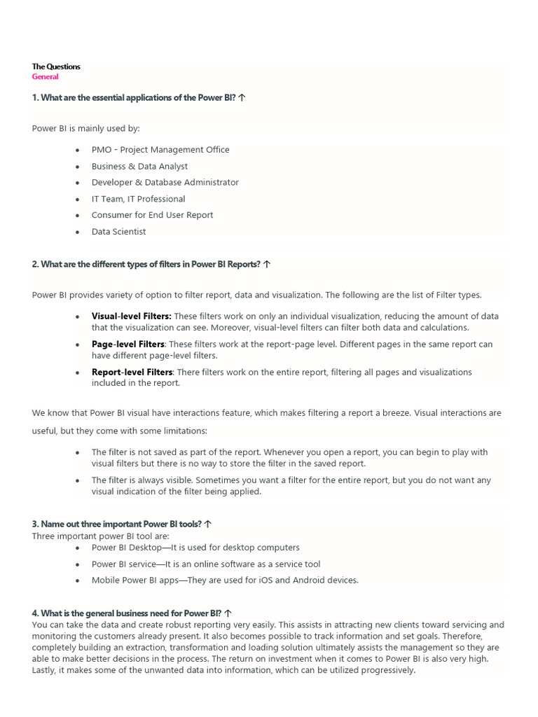 Power BI Interview Questions 1657728725 | PDF | Microsoft Excel | Databases