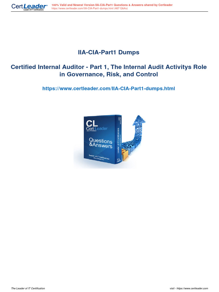 IIA-CIA-Part1 Dumps Certified Internal Auditor - Part 1, The Internal ...