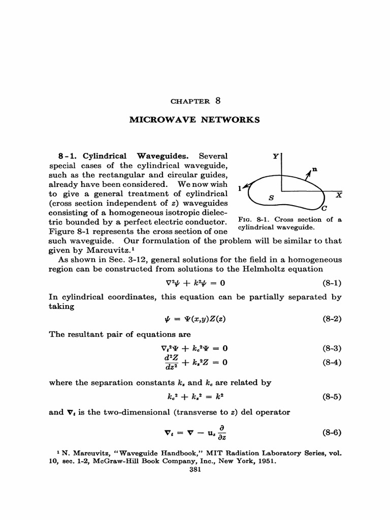 Cylindrical Waveguides in Microwave Networks | PDF | Transmission Line | Waveguide