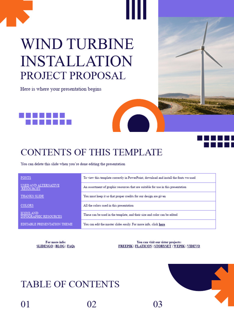 Wind Turbine Installation Project Proposal by Slidesgo | PDF | Customer ...