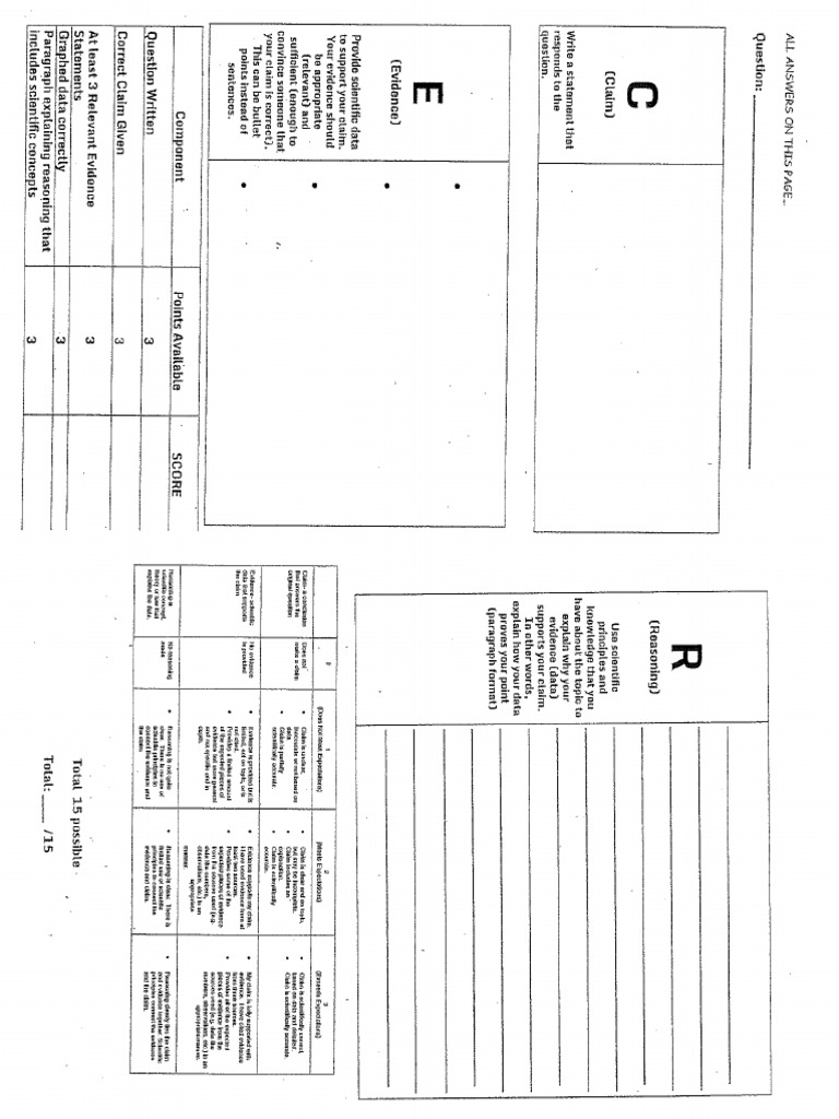 CER Worksheet | PDF