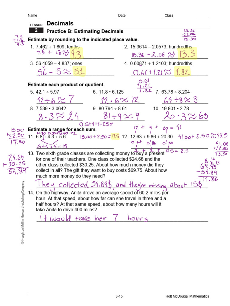 1 2+Estimating+Decimals | PDF | Mathematics