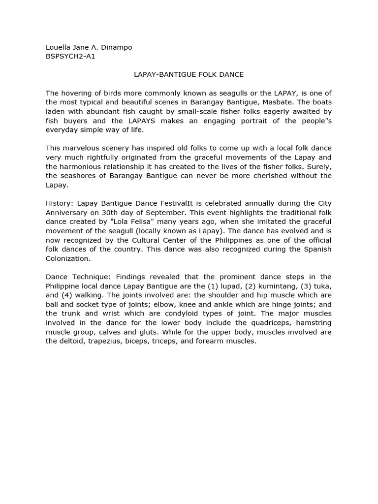 Lapay Bantigue Folk Dance | PDF | Social Science | Foreign Language Studies