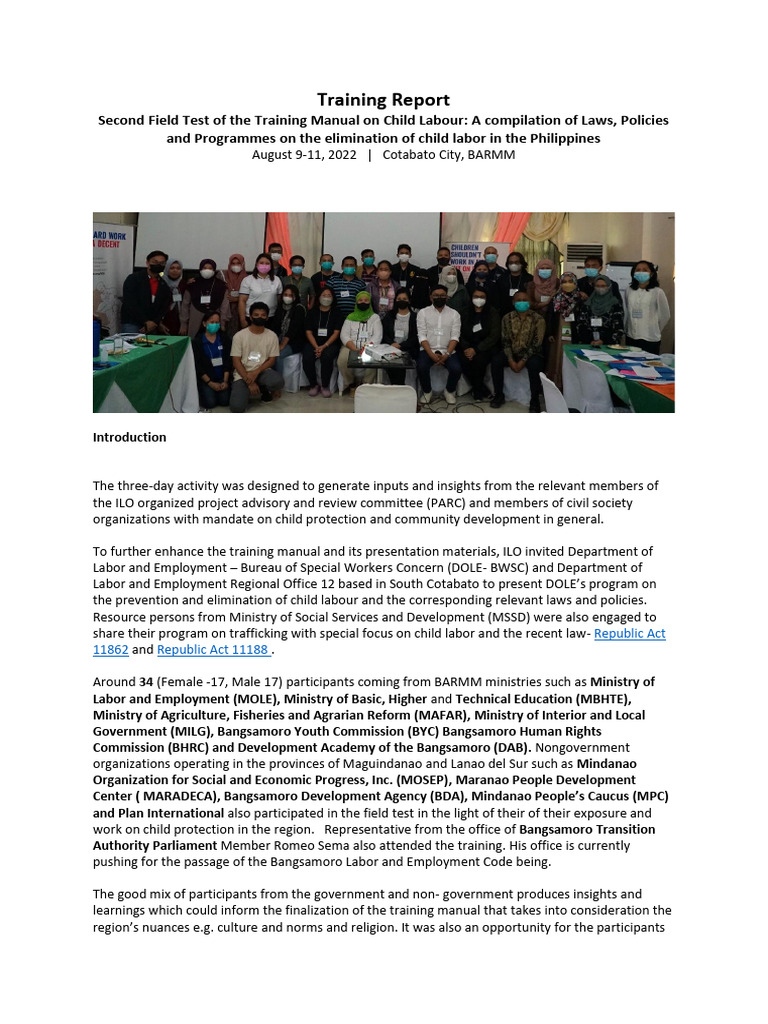 Report Child Laborin Philipine | PDF | International Labour ...