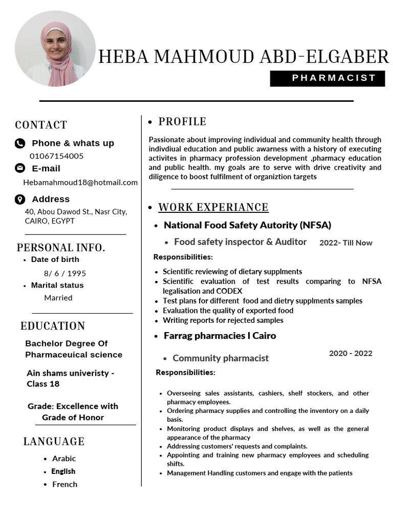 Heba CV 23 New - 3 | PDF | Pharmacy | Health Sciences