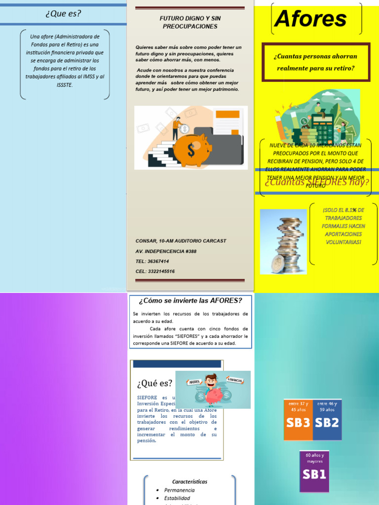 Triptico Sobre Las Afores | PDF | Finanzas personales | Economias
