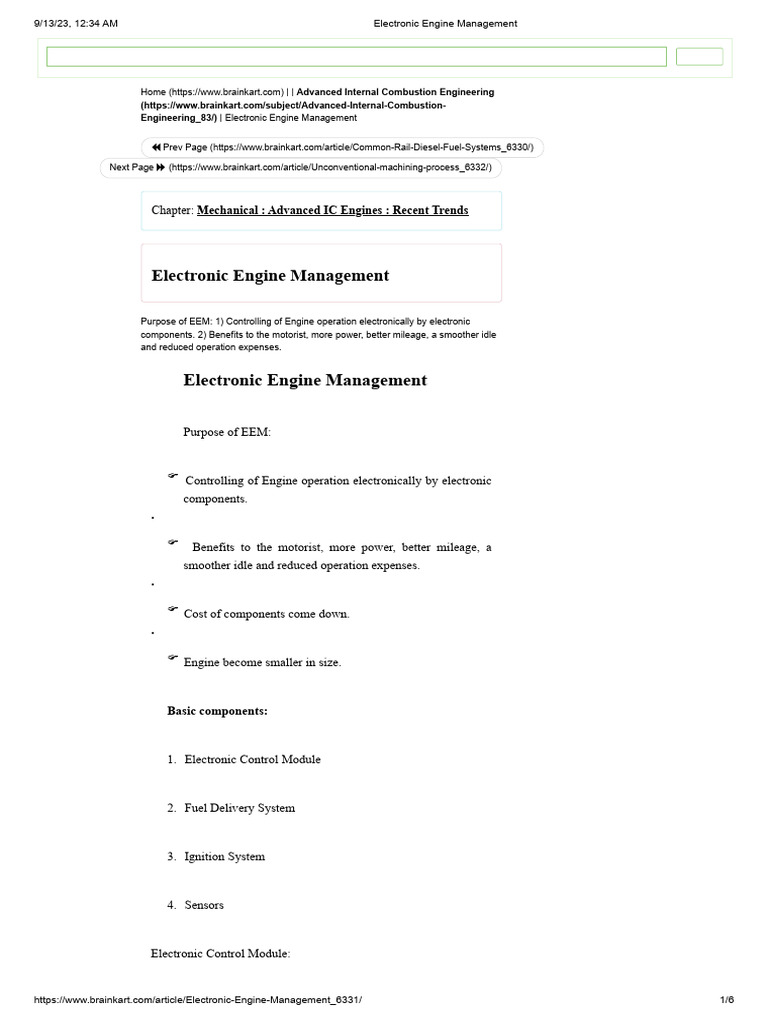 Electronic Engine Management | PDF | Throttle | Internal Combustion Engine
