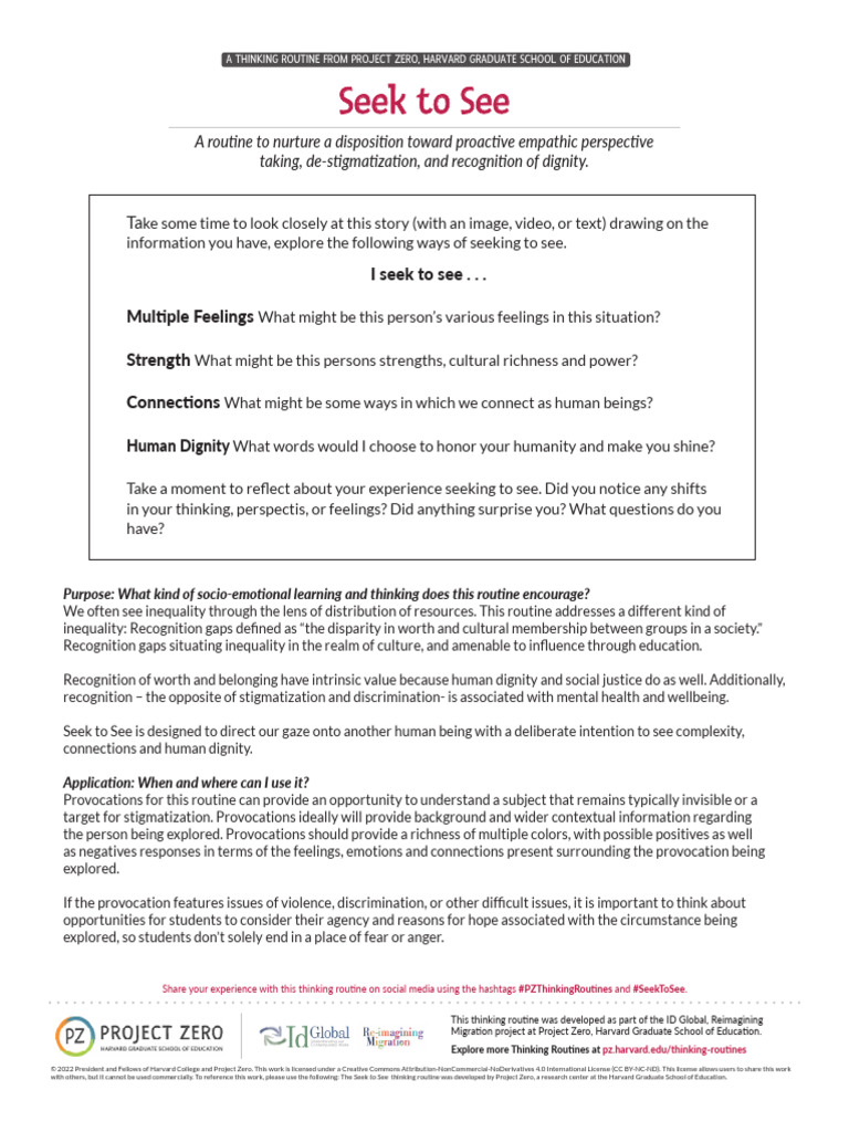 Seek To See - 1 | PDF | Social Stigma | Emotions