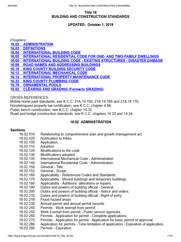 Title 16 - BUILDING AND CONSTRUCTION STANDARDS | PDF | Building Code ...