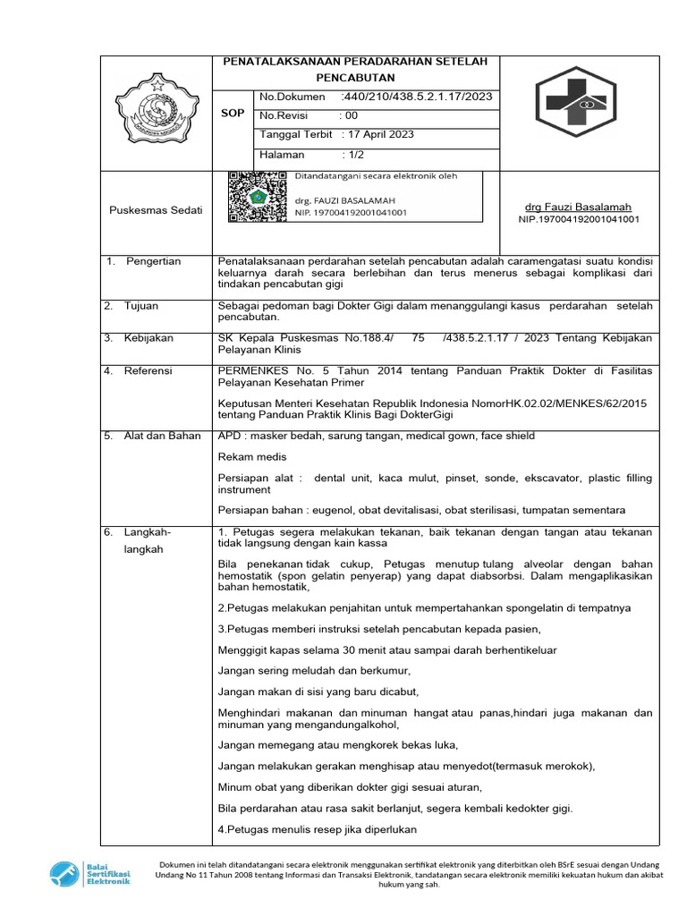 Penanganan Perdarahan Post Exo | PDF