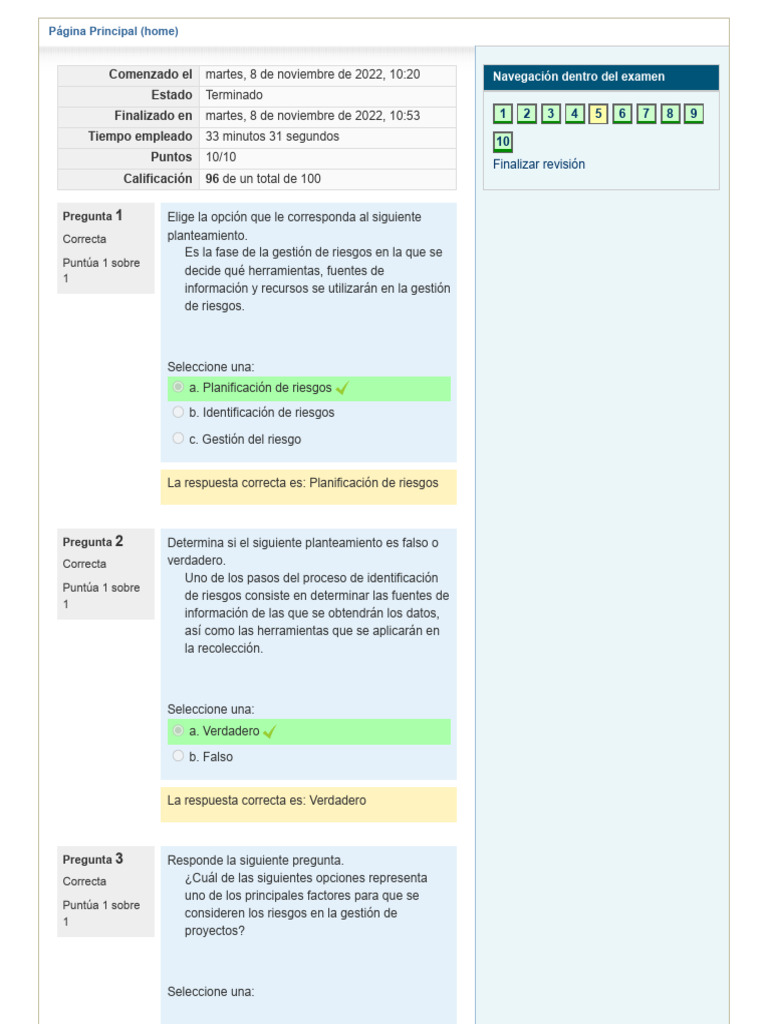 examen Introducción a la gestión de riesgos | PDF | Riesgo | Planificación
