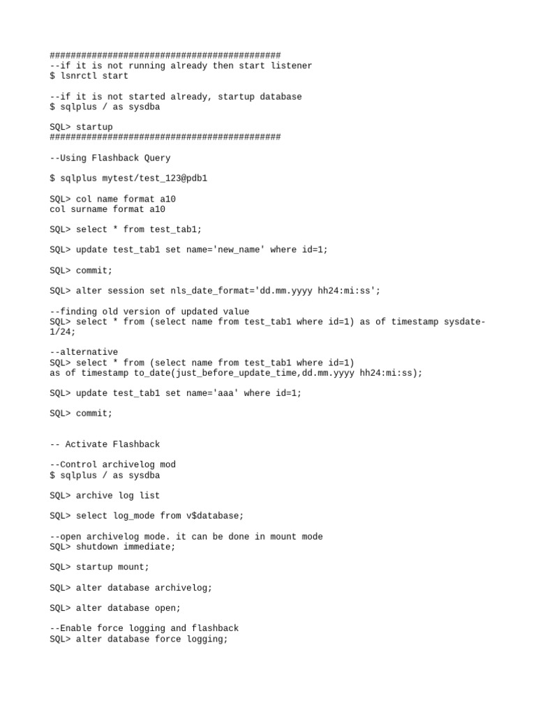 6 2 Flashback Database and Restore Points | PDF | Computer Data | Operating System Families