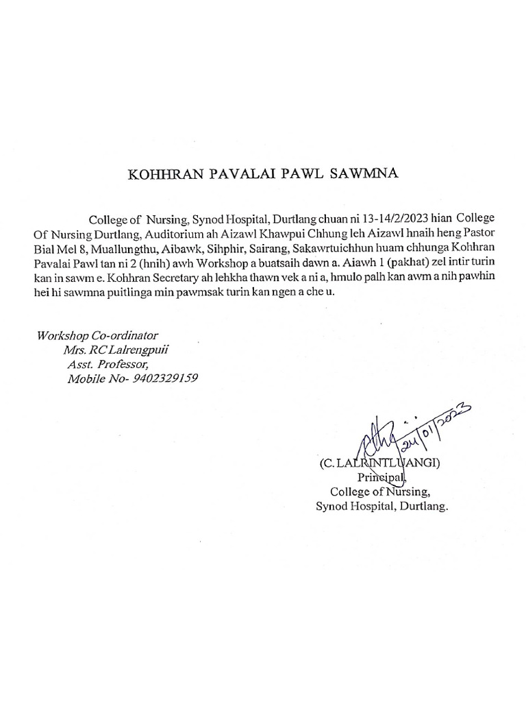 Kohhran Pavalai Pawl Sawmna | PDF