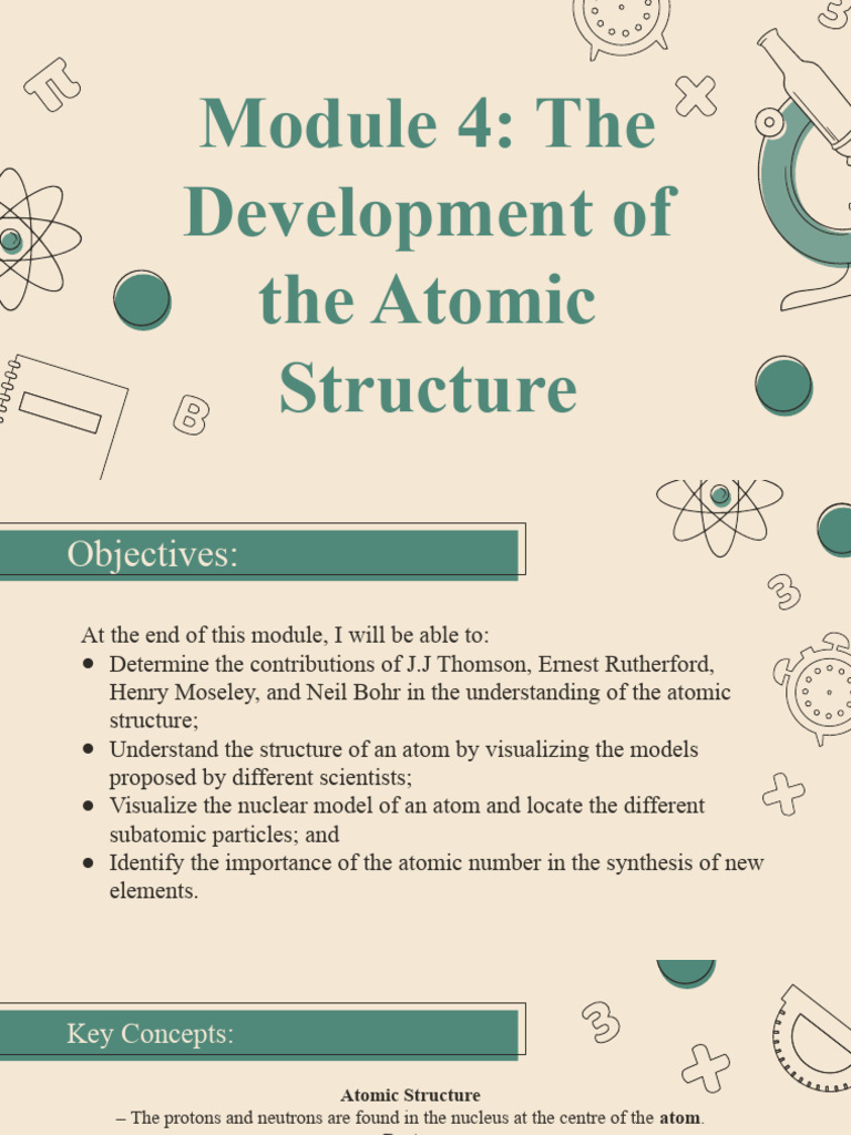 The Development of The Atomic Structure. | PDF | Atoms | Atomic Nucleus