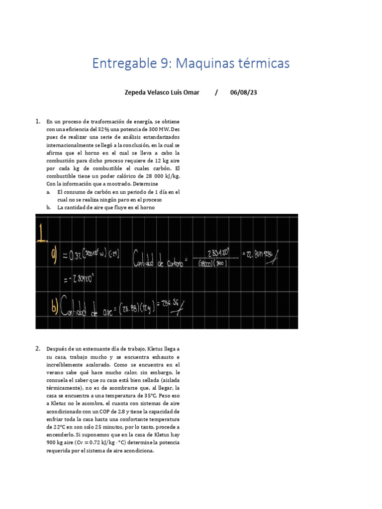 Entregable 9 Maquinas Térmicas | PDF | Calor | Bomba de calor