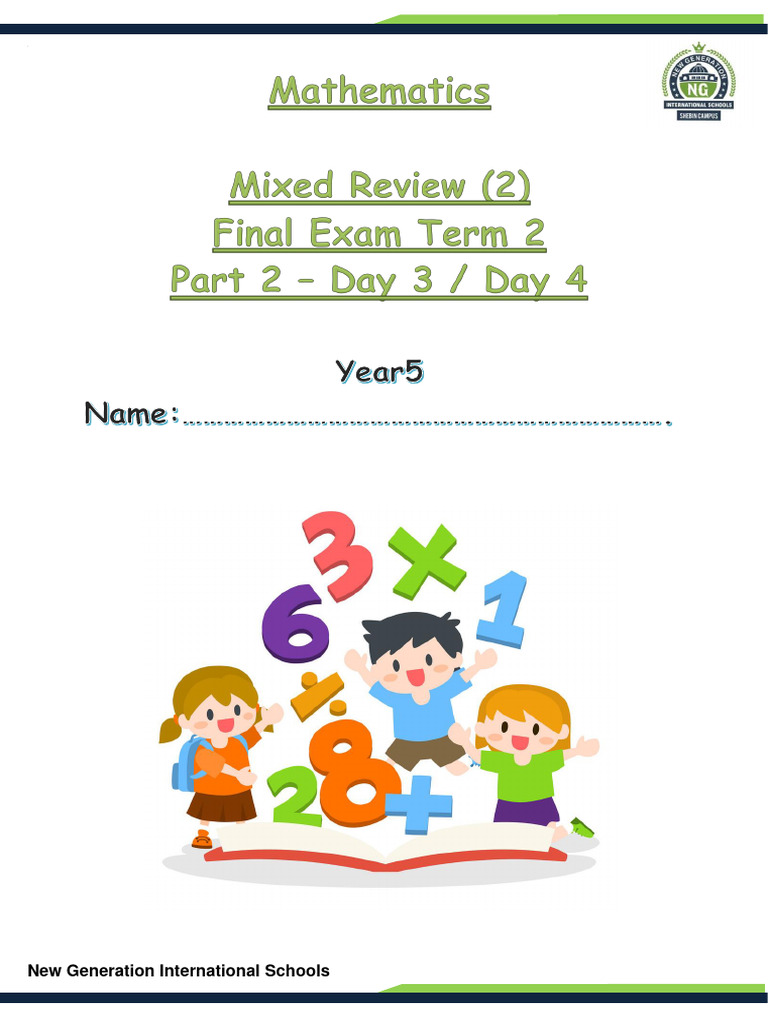 Mixed Review (8) Y5 - Part 2 Days 3 and 4 | PDF | Area | Numbers